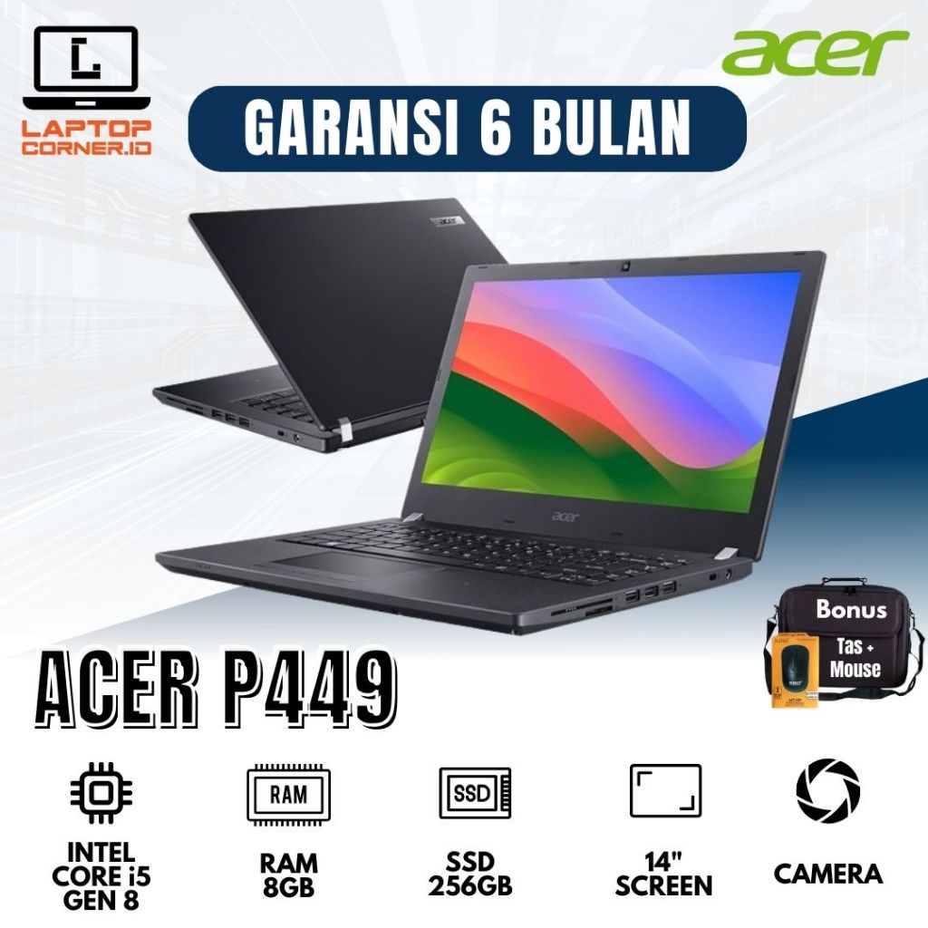 Jual Laptop Acer P449 Core i5 Gen 8 RAM 8GB SSD 256GB Bergaransi Termurah | Shopee Indonesia