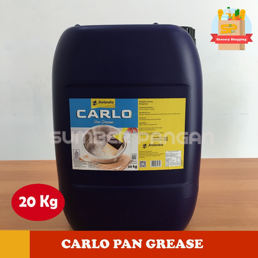 Jual Carlo Pan Grease 20 Kg / Minyak pengoles loyang 20 Kg zeelandia ...