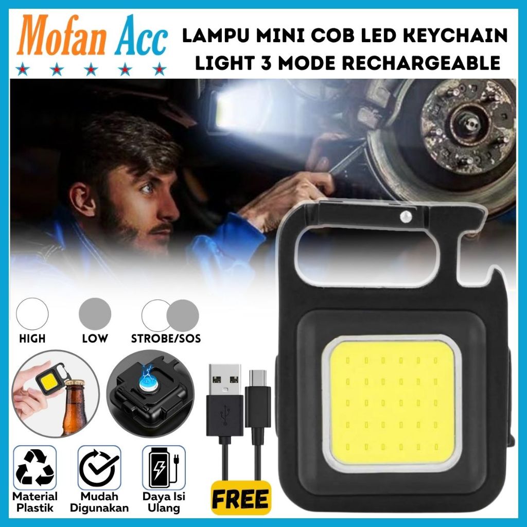 Jual COB Keychain Light Senter Mini LED / Gantungan Kunci Pembuka Tutup ...