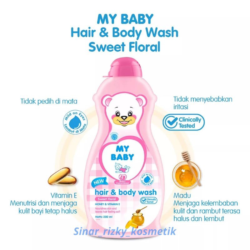 Jual 200 ml - My Baby Hair & Body Wash Sweet Floral (Pink) | Shopee ...
