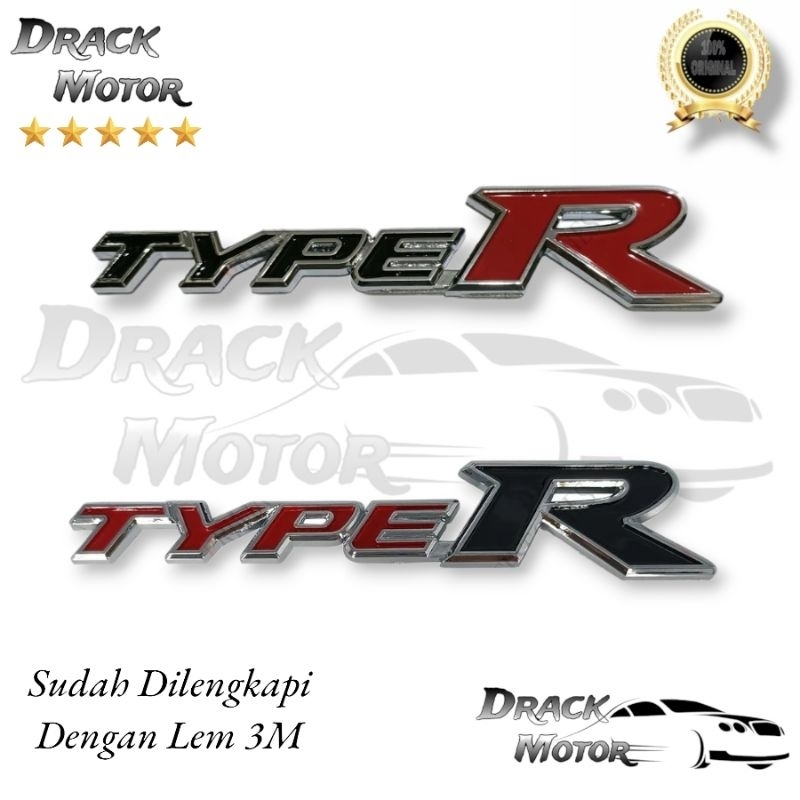 Jual Emblem Mobil Honda Tulisan TYPE R 15 cm / Emblem Tulisan Mobil Car ...