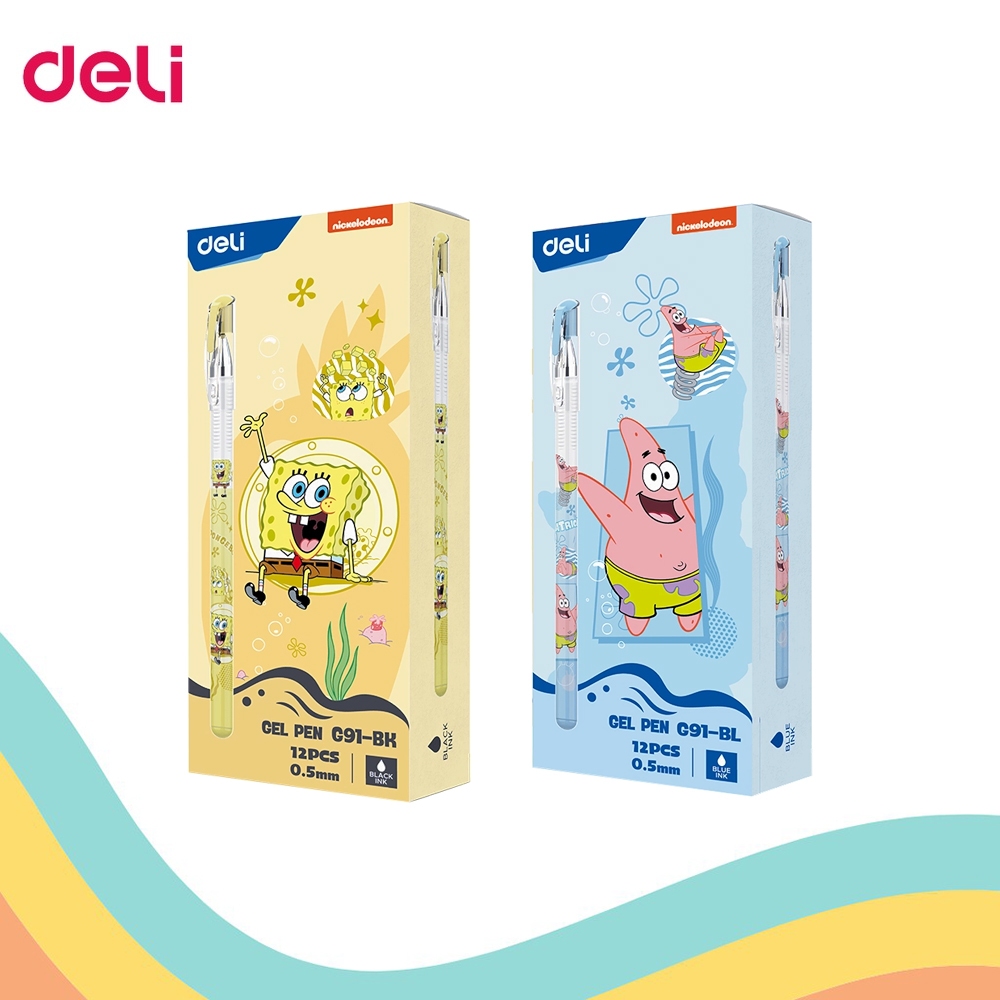 Jual GEL PEN DELI G-91 SPONGEBOB (12 PCS) | Shopee Indonesia