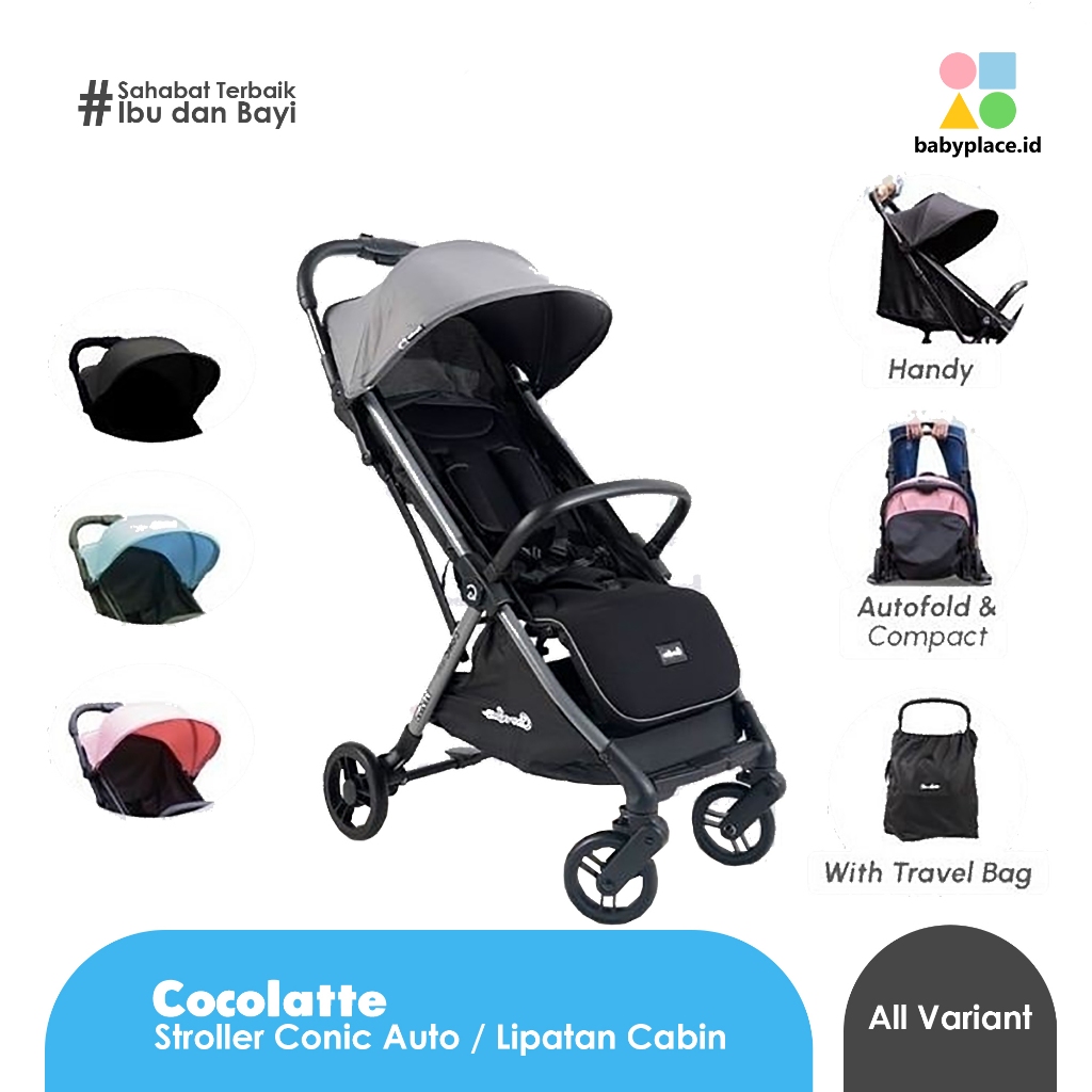 Jual COCOLATTE - Stroller Conic Auto / Kereta Dorong Anak /Lipatan Cabin Size | Shopee Indonesia