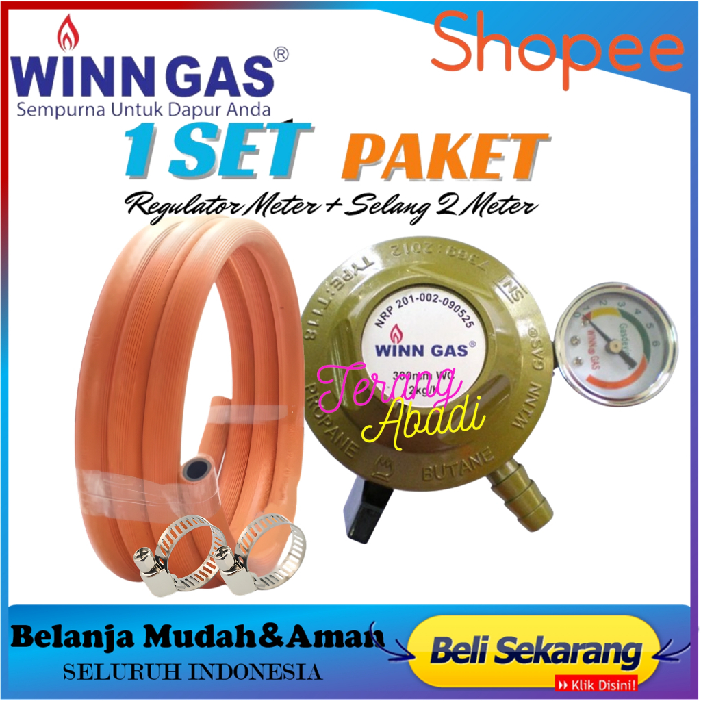 Jual Winn Gas W118M +Selang Gas Oren 2 Meter+ 2 Klem Regulator Tekanan ...