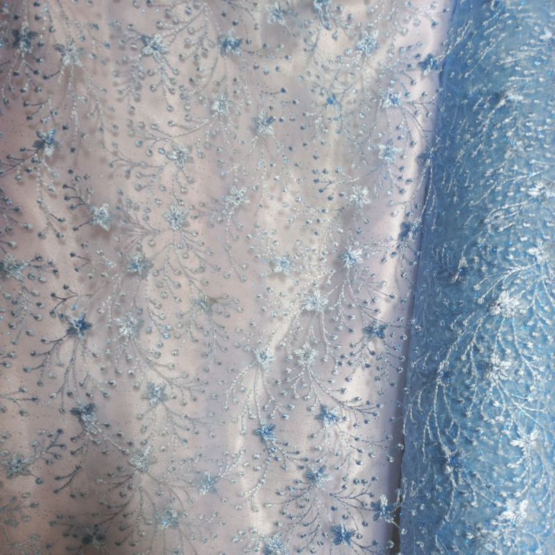 Jual MURAH!!! kain tile brokat meteran BABY BLUE / BIRU MUDA gliter ...