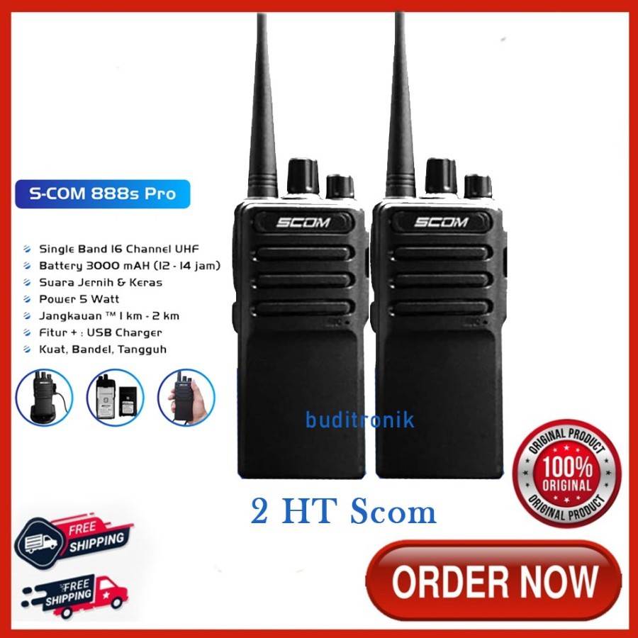 Jual Ht Scom 888s Pro 5 Watt Original 1 Pasang Walkie Talkie | Shopee Indonesia