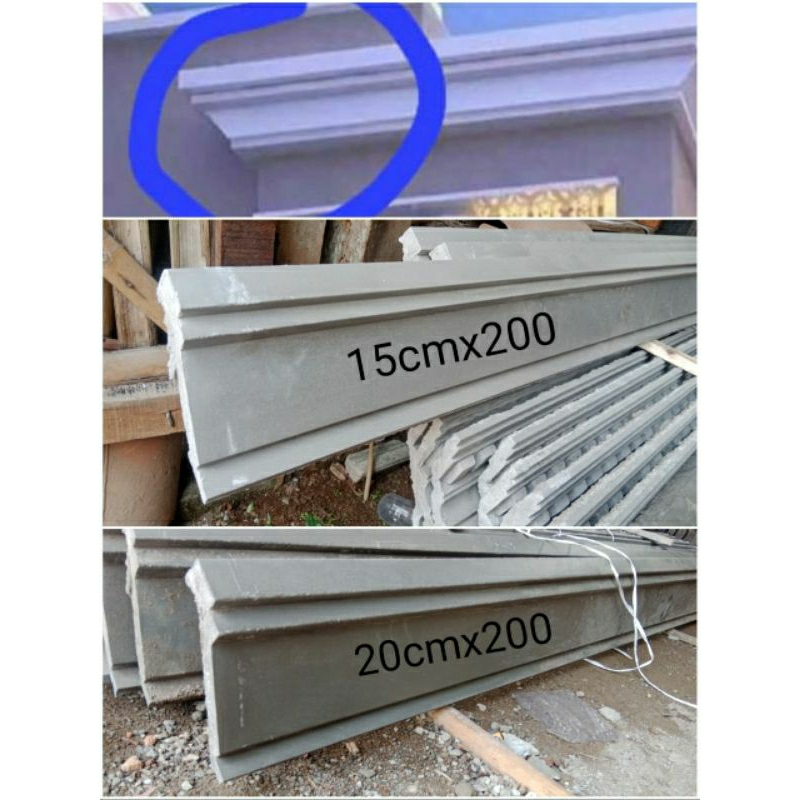 Jual Lisplang beton profil ukuran tinggi-15cm dan 20cm (minimal ...