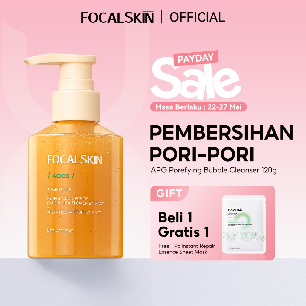 Jual FOCALSKIN Porefying Bubble Cleanser Facial Wash Sabun Cuci Muka ...