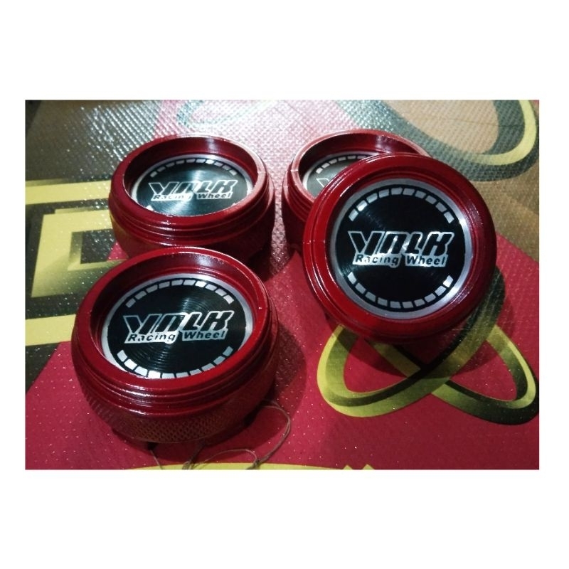 Jual Dop Center Velg Volk Racing Wheel Variasi Silinder Merah 6cm Atau ...