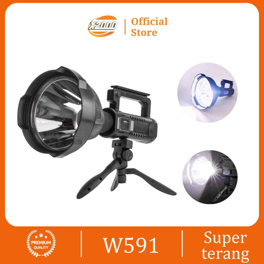 Jual Senter LED W591 Lampu Led Selam Diving Gunung genggam anti air Super Terang X2000 teknologi ...