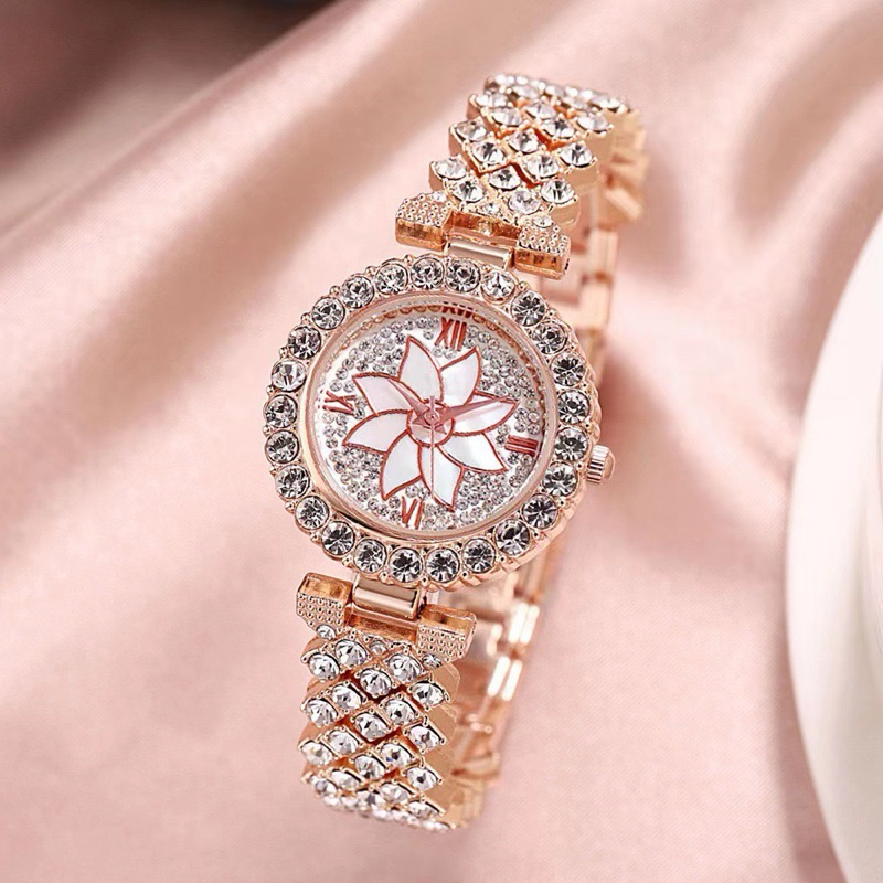 Jual (IND COD)Jam Tangan Wanita Fashion Belian Bunga Strap Rantai/Stell ...