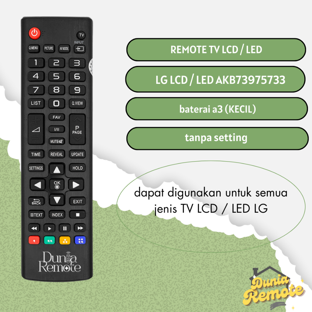 Jual Remote TV LG LCD LED AKB73975733 Super / Remot TV LCD LED LG ...
