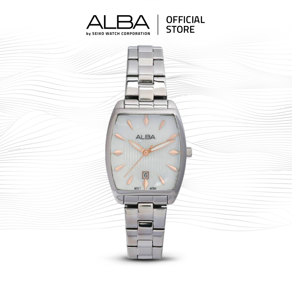 Jual Alba Jam Tangan Wanita Tank AH7K87 / AH7K87X1 Quartz White Dial ...
