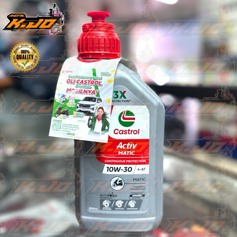 Jual Oli Mesin Motor Castrol ACTIV Matic 20W-40 Kemasan 0.8L | Shopee ...