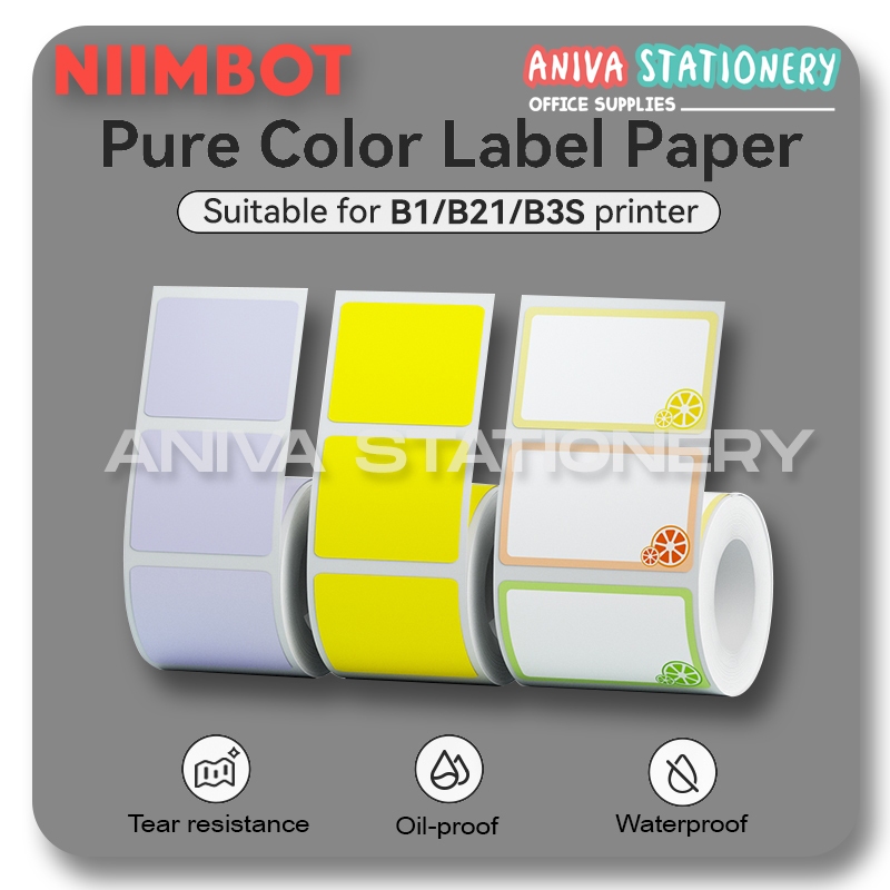 Jual NIIMBOT B21 B1 B203 B3S LABEL STICKER WARNA THERMAL TAHAN AIR MINYAK | Shopee Indonesia