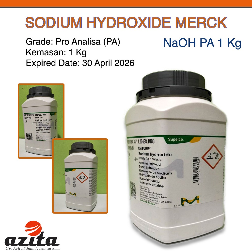 Jual SODIUM HYDROXIDE | NATRIUM HIDROKSIDA MERCK Pro Analisa (PA) 1 Kg ...