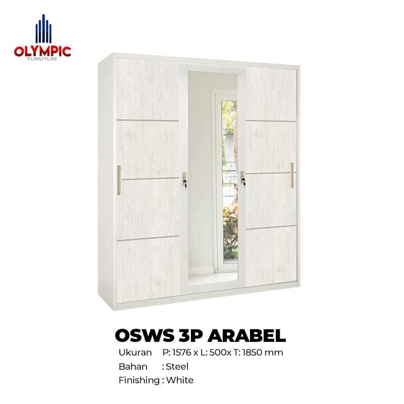 Jual Lemari Besi 4 Pintu Sliding Lemari Baju Pakaian Olympic OSWS 4P2L - Star Meuble Semarang ...