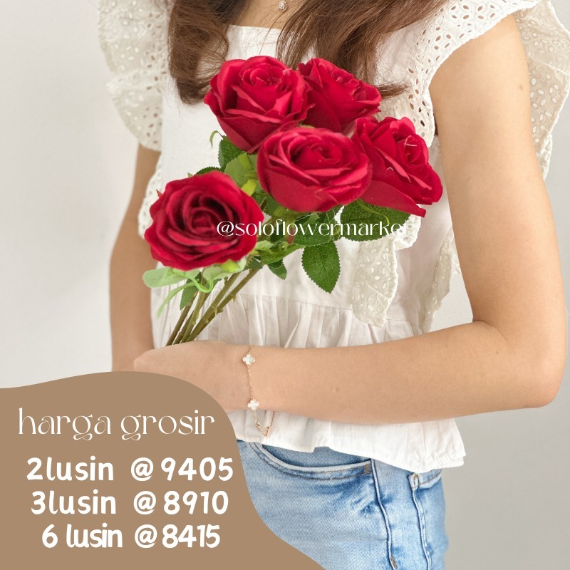 Jual SINGLE ROSE SILK Bunga Mawar Rose Paris Kombinasi x11 (satuan) Bunga Artificial / Bunga ...