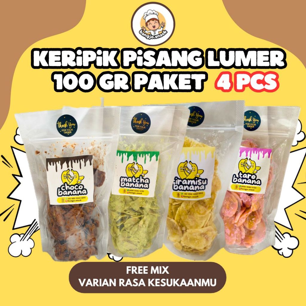 Jual Keripik Pisang Lumer paket 4 PCS Pisang Coklat Lumer Nagih Di ...
