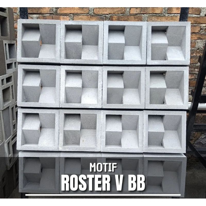 Jual Roster Beton Minimalis Terbuat Dari Cor Motif V BB Ukuran 20x20 cm ...