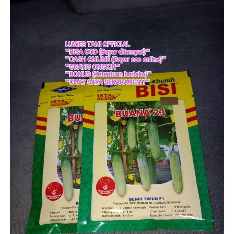 Jual Benih Timun Buana 23 F1 (Tahan Virus) 20 gram Kadaluarsa 2025 ...