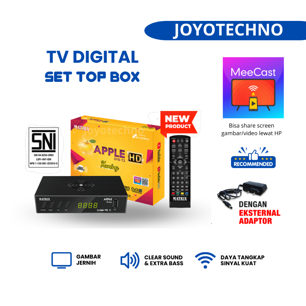 Jual STB Set Top Box Matrix Apple Kuning HD untuk TV Tabung / TV LED ...