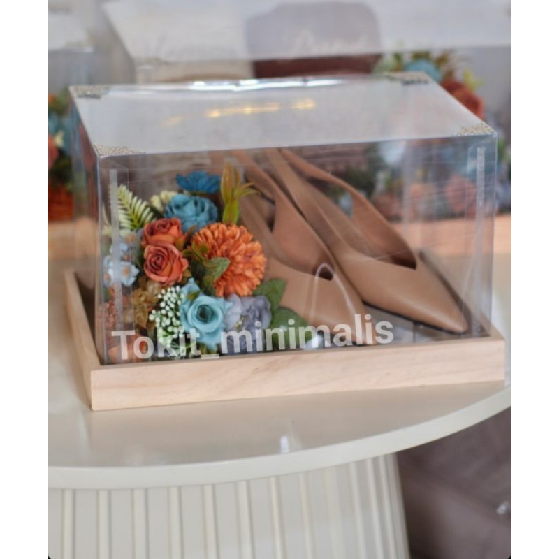 Jual box hantaran tinggi mika 30 cm kotak kayu jati Belanda seserahan ...