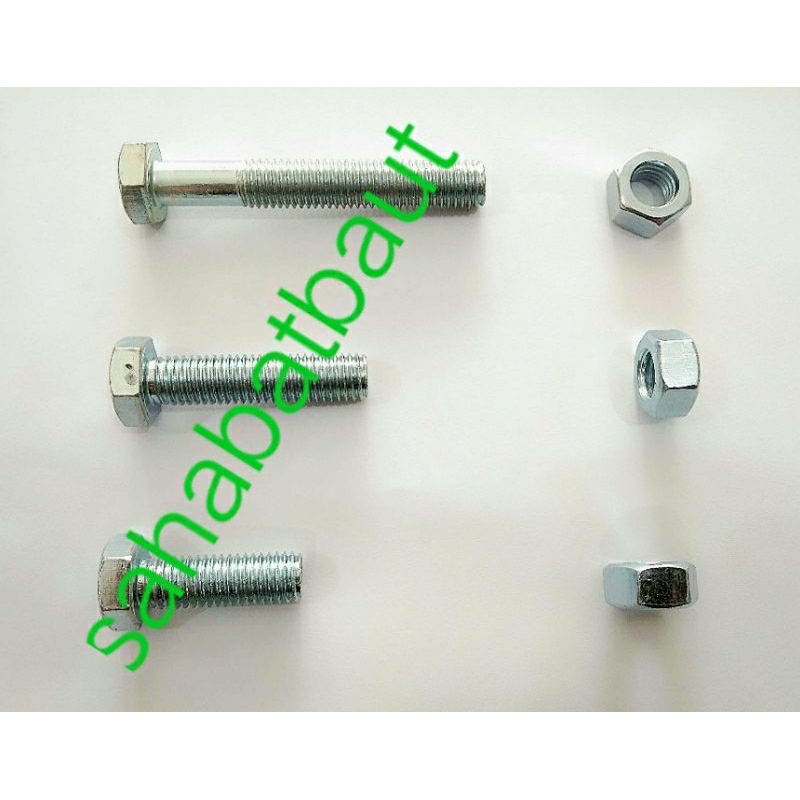 Jual BMP M6 x 12 baut mur putih galvanis | Shopee Indonesia