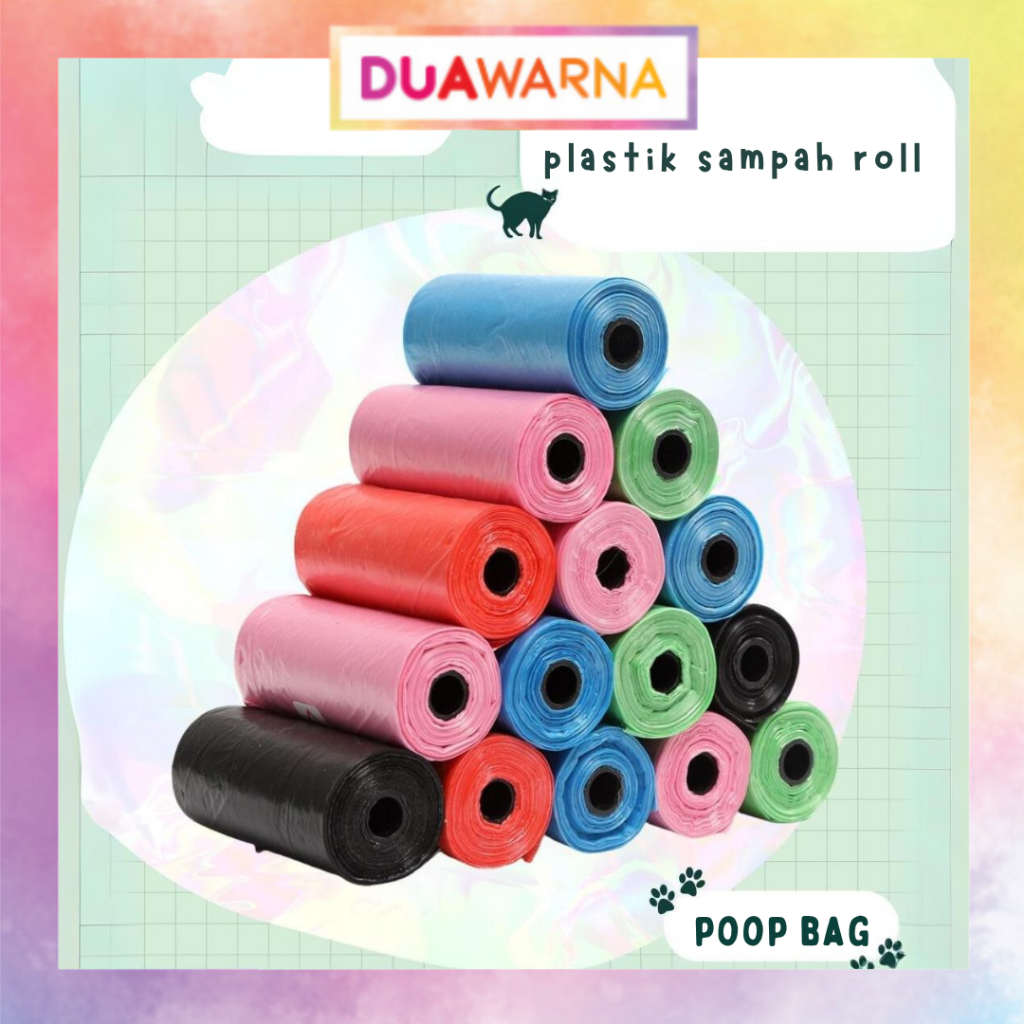 Jual DuaWarna isi poop bag polos plastik sampah mobil plastik sampah ...