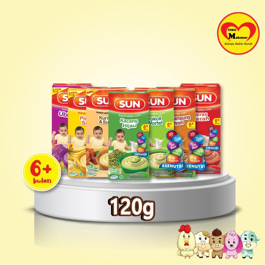 Jual Sun Bubur 6+ Jeruk Apel Pisang / Kacang Hijau / Pisang Susu / Ubi ...