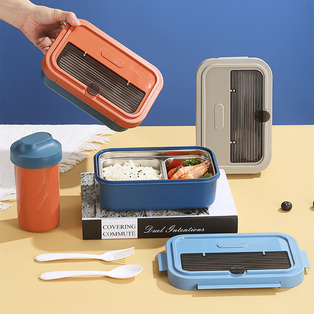 Jual Lunch Box Kotak Makan Stainless Stell Sus 304 2 Sekat Kapasitas