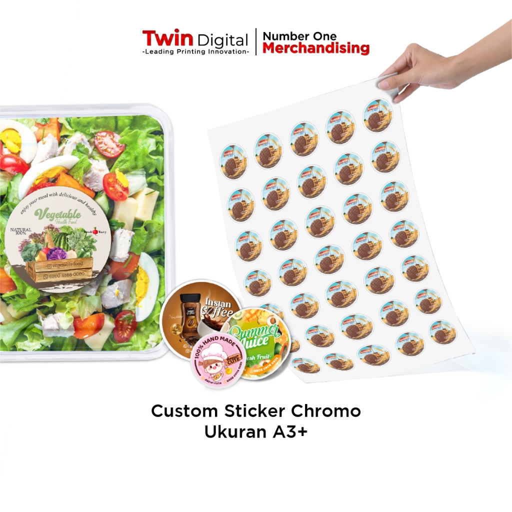 Jual Twindigital Custom Sticker Chromo Tinggal Tempel / Label Makanan ...