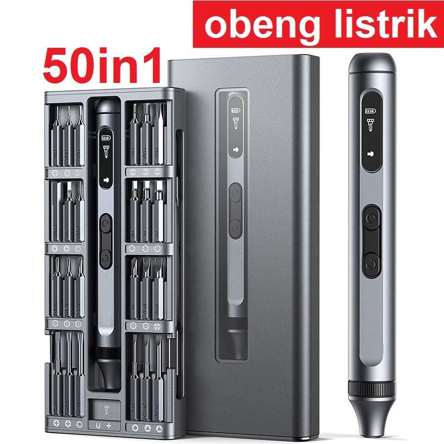 Jual Obeng 50 in 1 Cordless Obeng Elektrik Set Mini Aluminium Presisi ...