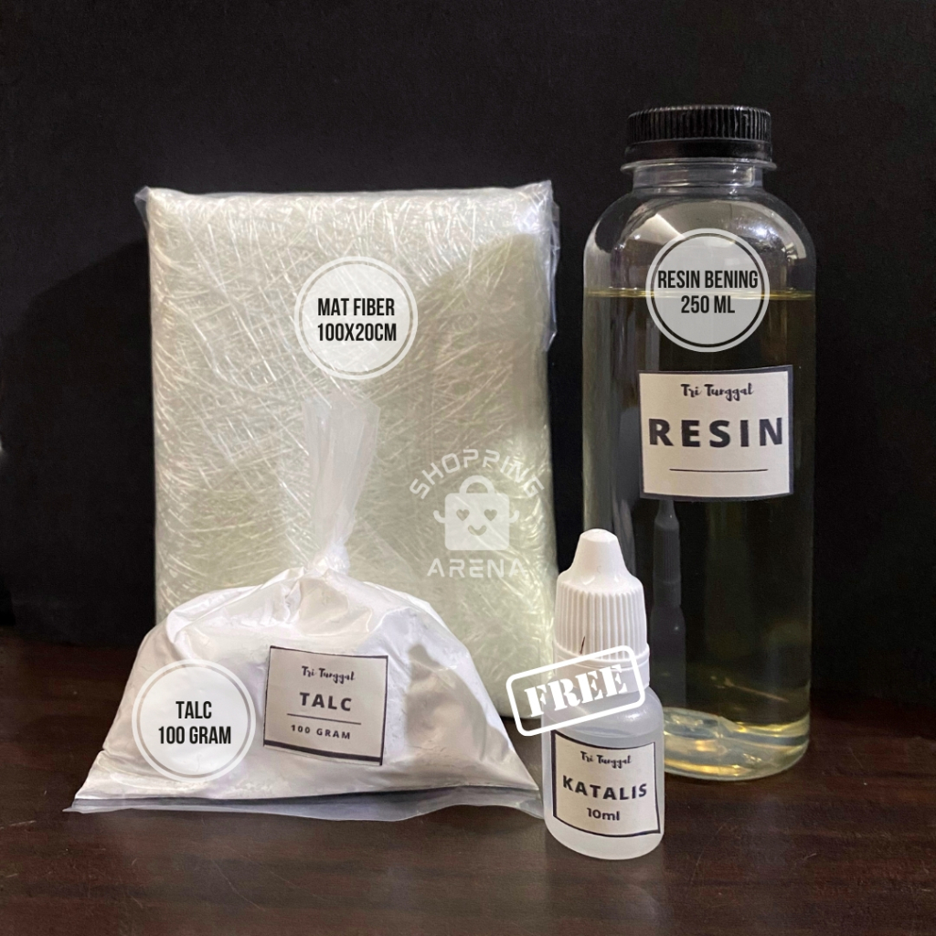 Jual PAKET RESIN 250 GRAM Resin Recine Resine Fiberglass Mika Glass ...