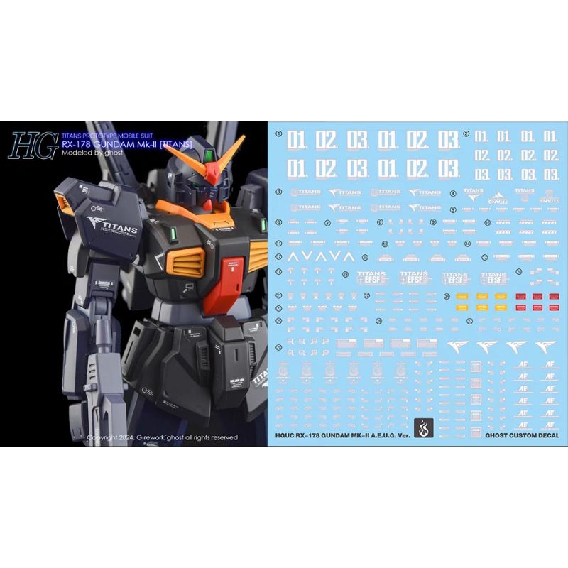 Jual HGUC RX-178 GUNDAM MK-II TITANS COLOR REVIVE VER. WATER DECAL ...