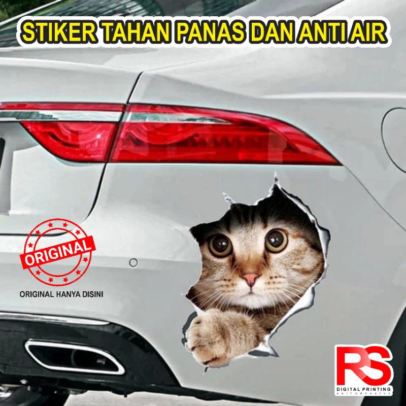 Jual STIKER 3D KUCING BAHAN DECAL LENTUR ANTI AIR DAN PANAS | Shopee ...