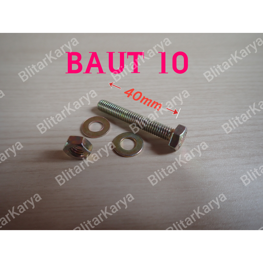 Jual Baut 10 Set Baut Mur Ring M6 WP6 Set Baut Kuning | Shopee Indonesia