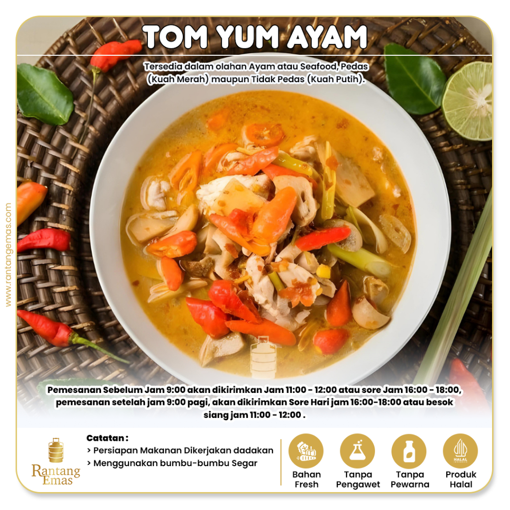 Jual Tomyum Ayam Kuah Pedas Manis gurih Makanan Matang Siap Saji ...