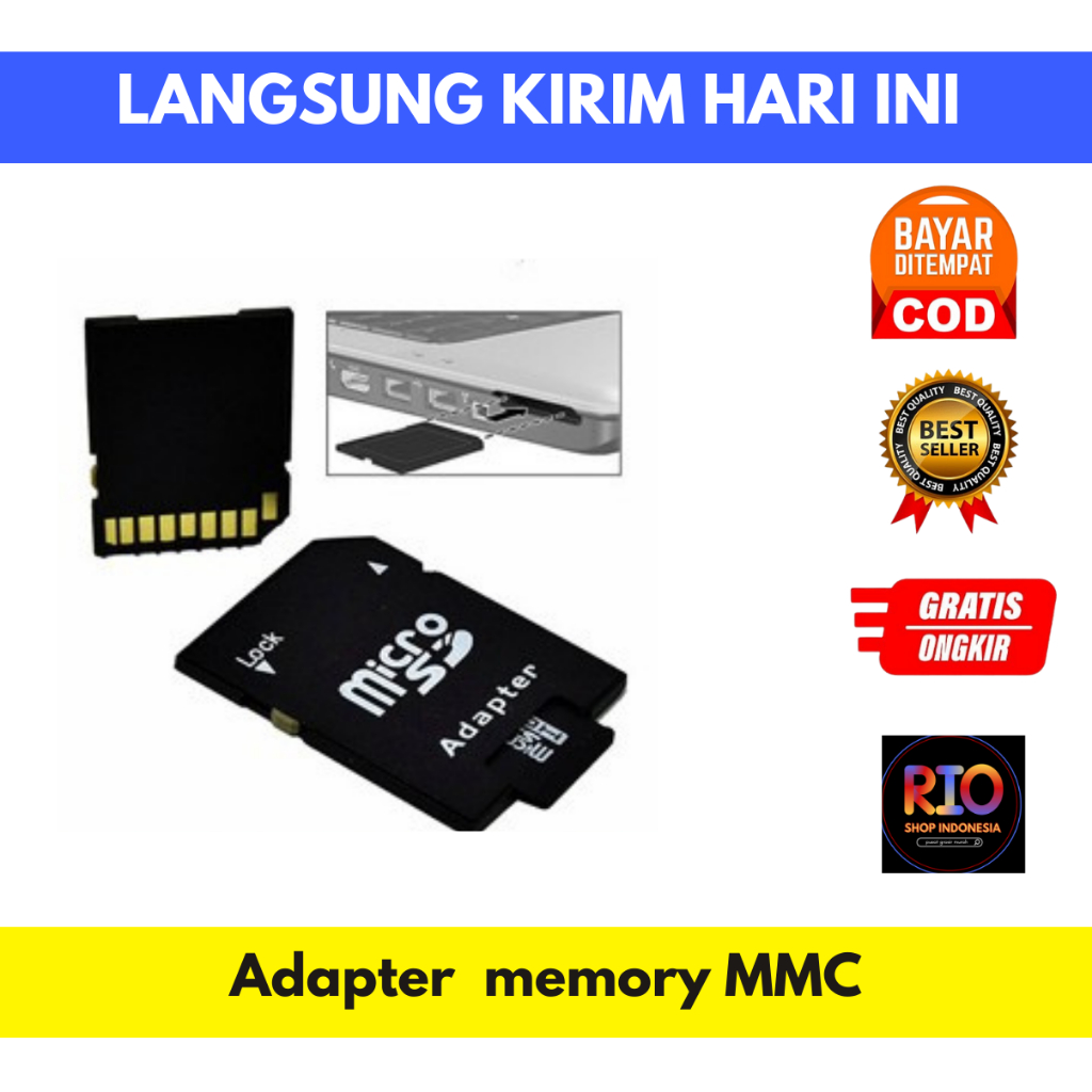 Jual Adapter Micro SD / Rumah memory MMC ( Micro SD To SDCard ) isi 2 ...