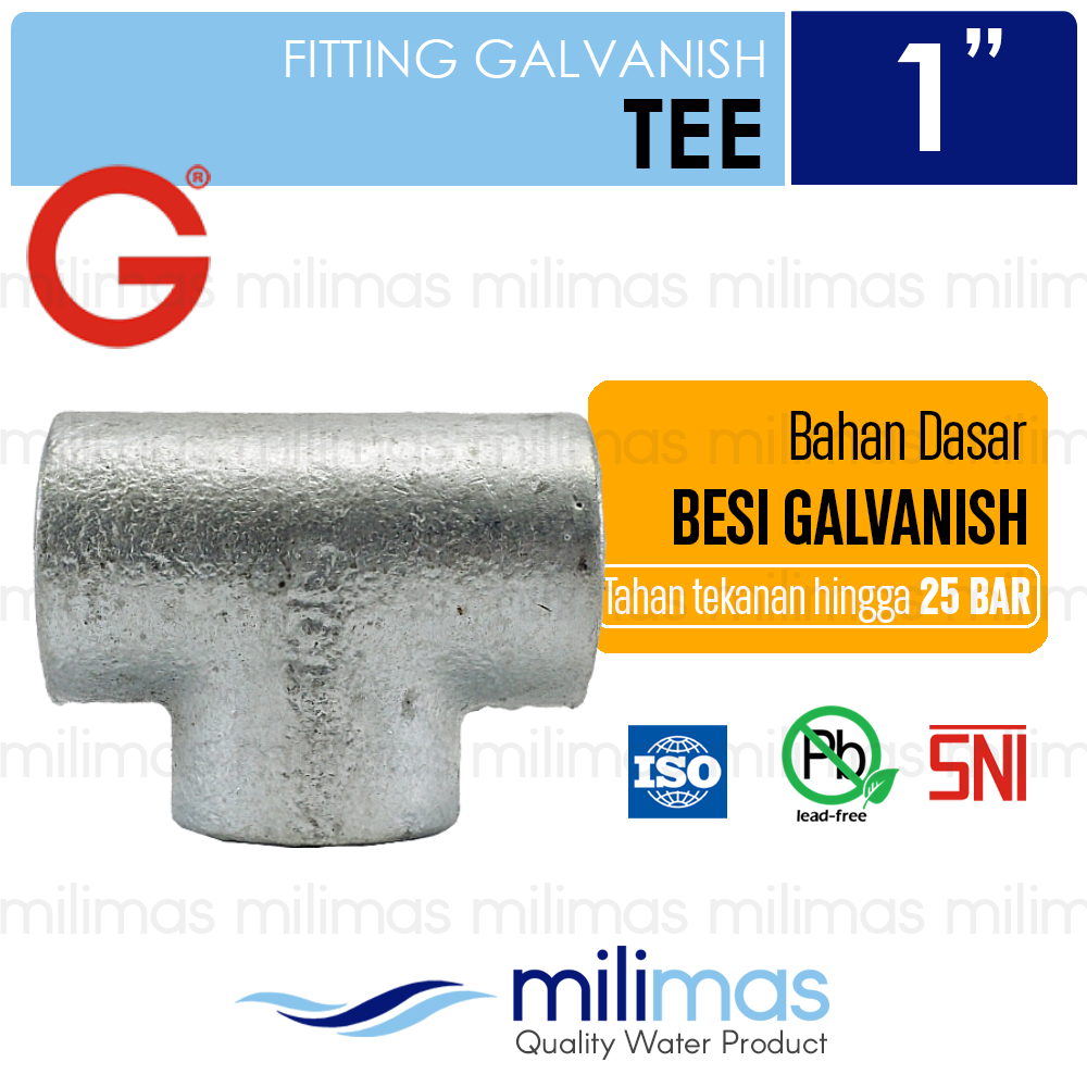 Jual G-BRAND - TEE 1" GALVANIS BESI - Fitting Besi TEE Drat | Shopee ...