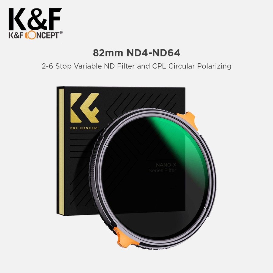 Jual K&F KNF Concept 82mm Lens Filter Nano-X Variable Fader ND4-64 ...