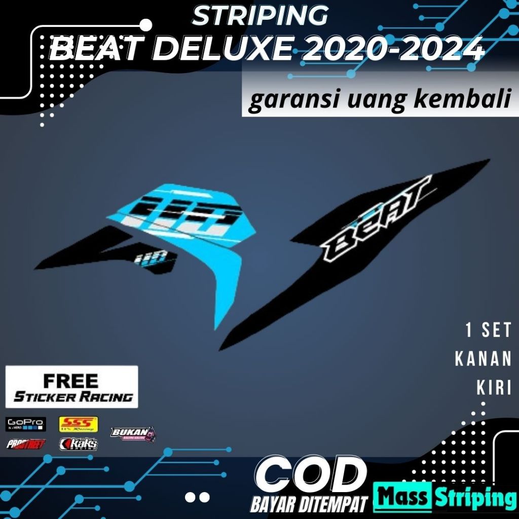 Jual MASS Striping Stiker decal Beat Deluxe New CBS 2020 2021 2022 2023 ...