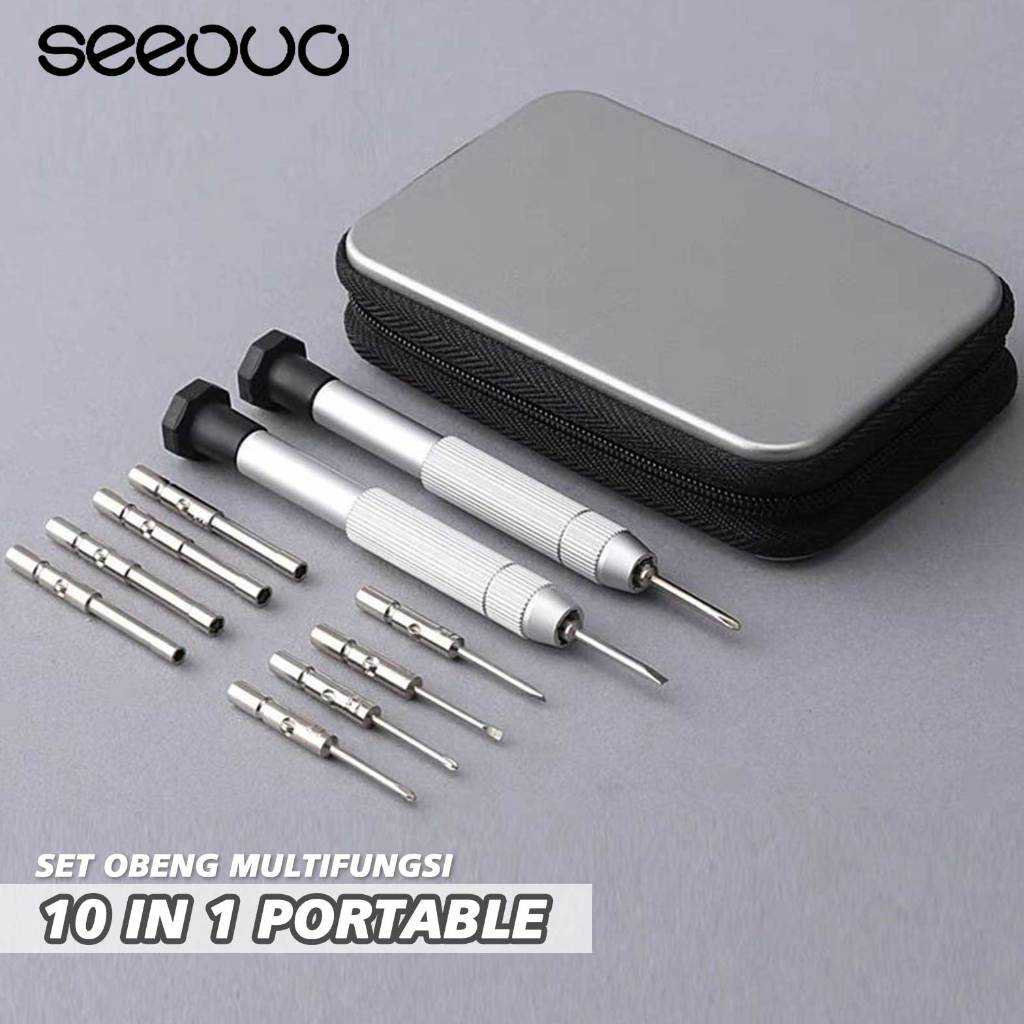 Jual Seeouo Obeng Set 10 in 1 Screwdriver Magnetic Presisi / Obeng Kecil Serbaguna Kacamata ...