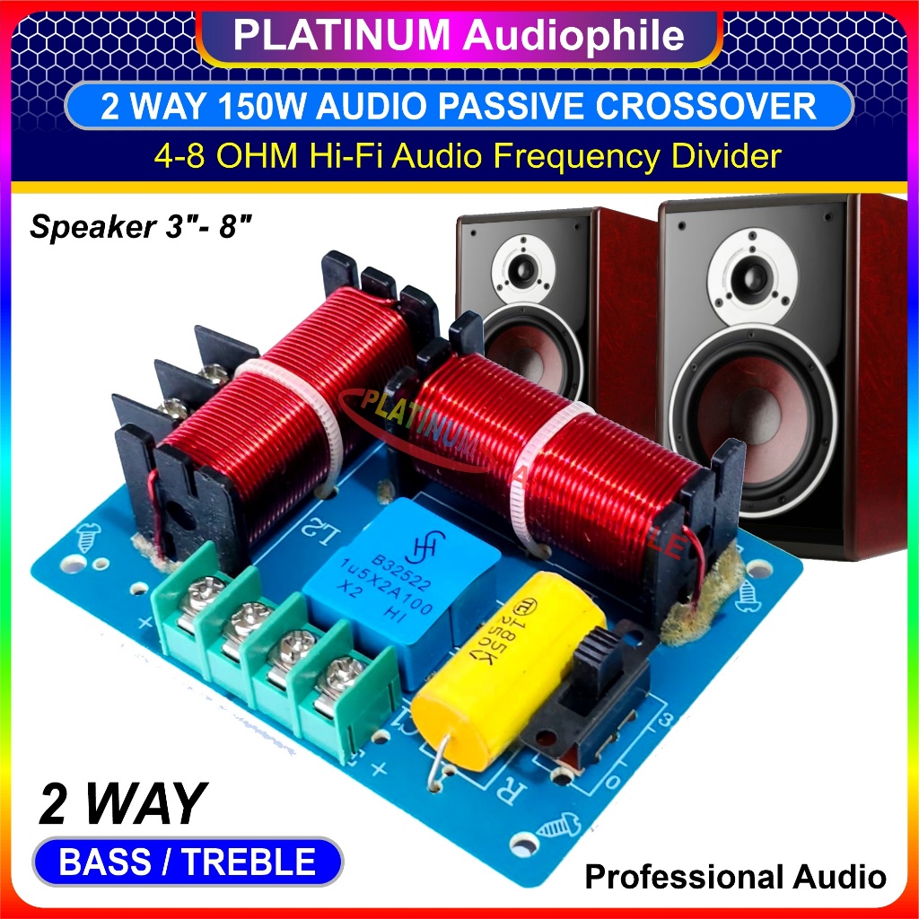 Jual Crossover Pasif 2 Way Treble Bass Passive Speaker Crosover WEAH ...