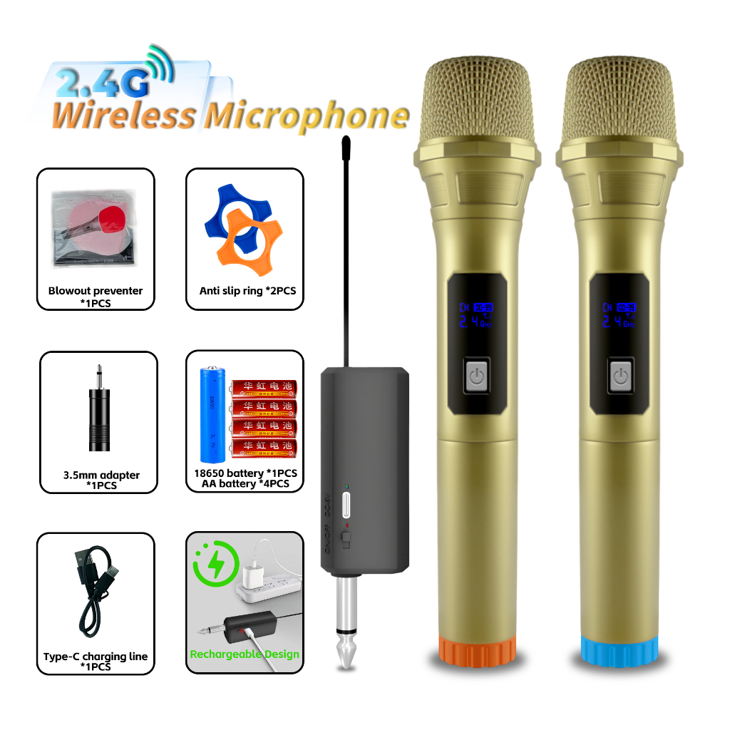 Jual Microphone Wireless Mikrofon mic wireless Tanpa Kabel Frekuensi ...