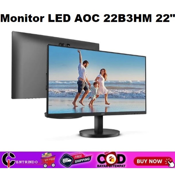 Jual Monitor LED AOC 22" IPS FHD VGA 75Hz Ultra-Slim HDMI Monitor 22 ...