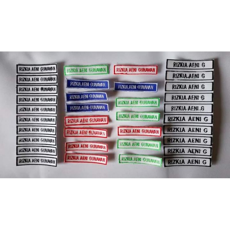 Jual BORDIR NAMA, COSTUM WARNA (Name Tag Pramuka dan Lain-Lain ...