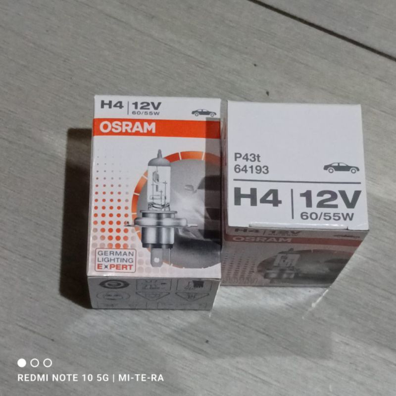 Jual bohlam H4 OSRAM 12V 60/55W watt bohlam lampu depan mobil dan motor ...