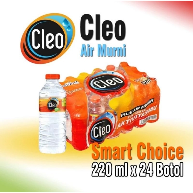 Jual CLEO SMART BOTOL MINI 220 ml 1 KRAT ISI 24 (Bisa kirim Luar Kota) | Shopee Indonesia
