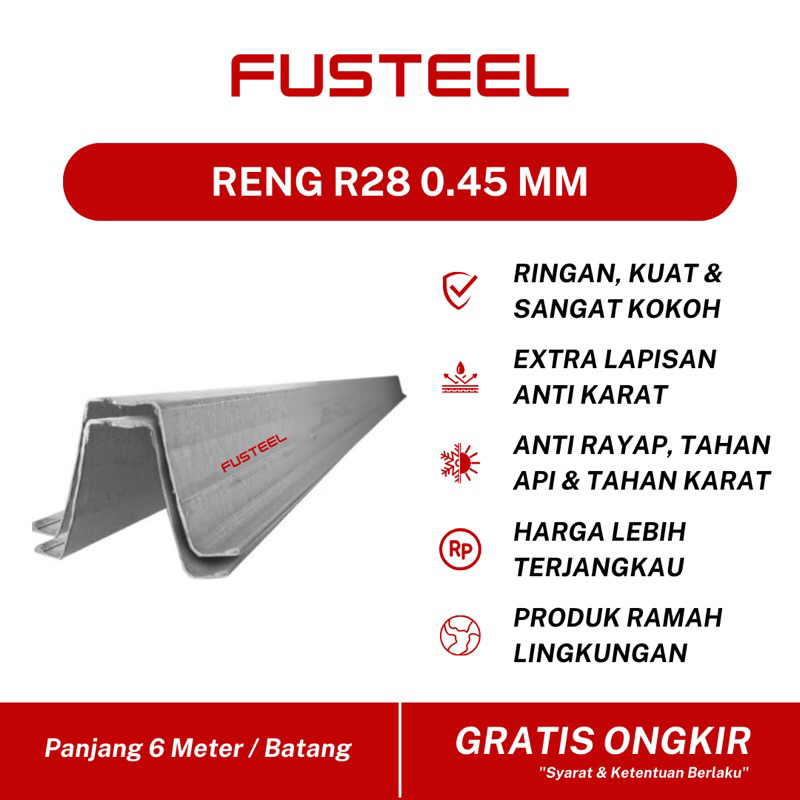 Jual Reng Baja Ringan 0.45 mm R28 Rangka Atap | Shopee Indonesia